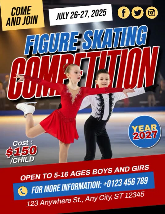 Ice Skating Contest, Template | PosterMyWall