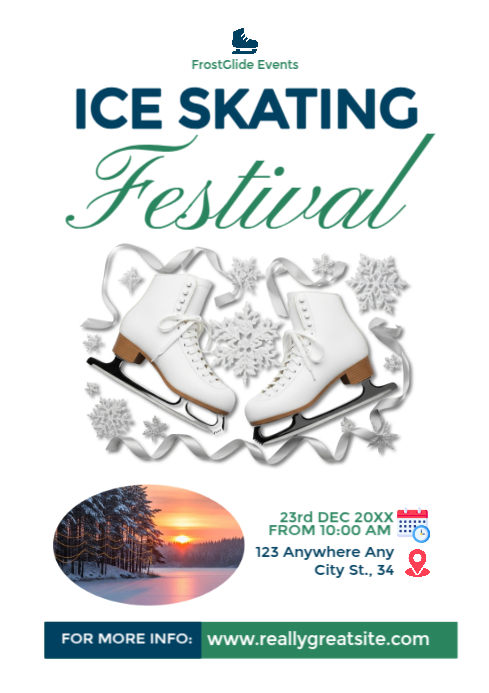 Ice Skating Festival Poster Template – Winter Wonderland Event Design ...