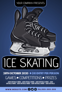 Ice Skating Party Flyer Design Template | PosterMyWall
