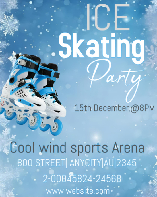 Ice staking party flyer design template | PosterMyWall