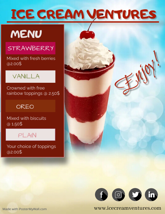 icecream flyer Template | PosterMyWall