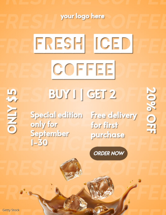 Iced Coffee Pamflet Templat | PosterMyWall