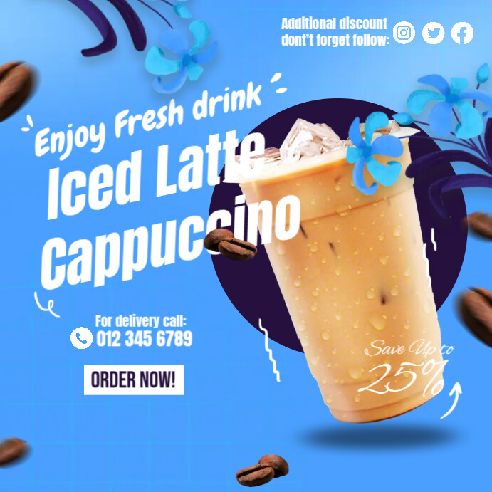 Iced Latte Cappuccino Template | PosterMyWall