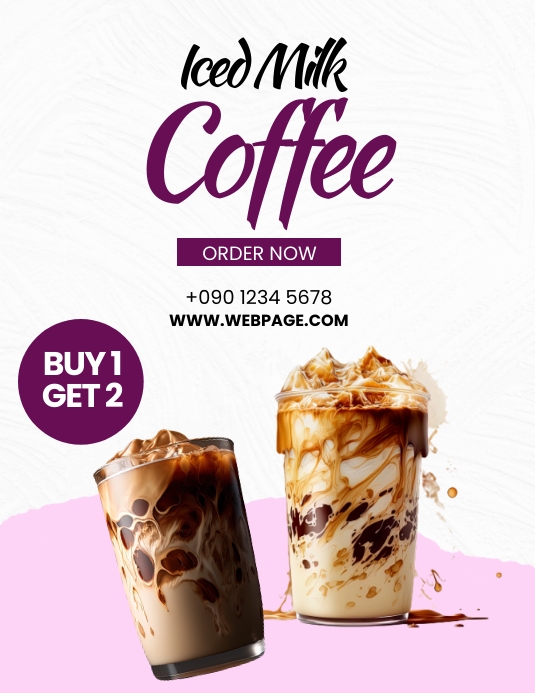 ICED MILK COFFEE,RESTAURANT,DRINK Template | PosterMyWall