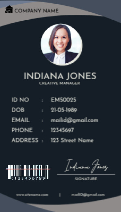 ID Card Template | PosterMyWall