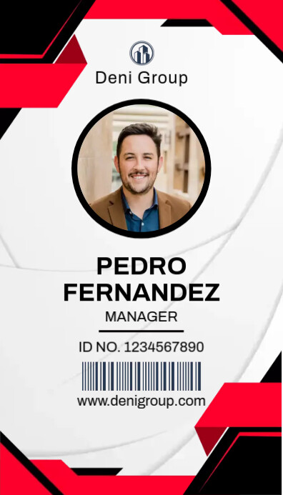 ID CARD TEMPLATE WHITE RED | PosterMyWall