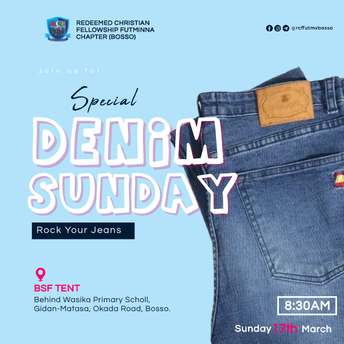 iDesign (Denim Sunday) Template | PosterMyWall