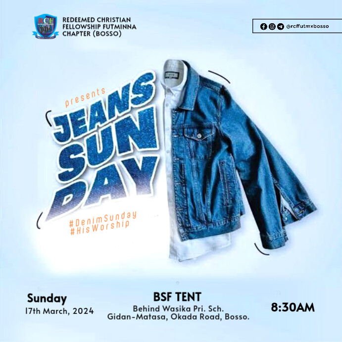 iDesign (Jeans Sunday) Template | PosterMyWall