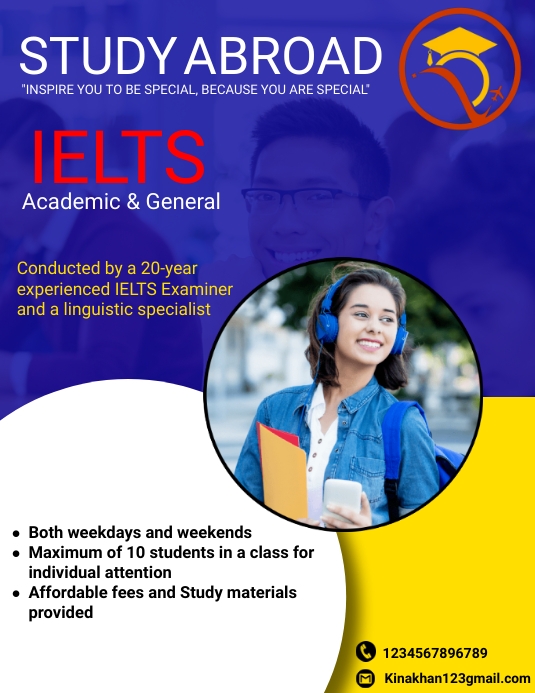 IELTS abroad study flyer Template | PosterMyWall