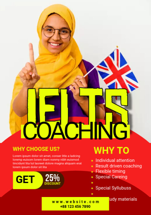 Plantilla de IELTS Course Ad Template | PosterMyWall