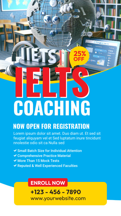 IELTS Course Ad Template | PosterMyWall