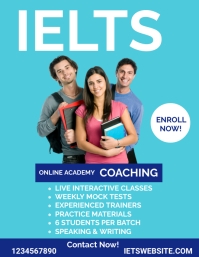 Yellow IELTS flyer Template | PosterMyWall