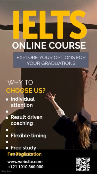 IELTS Online Course Ad Template | PosterMyWall
