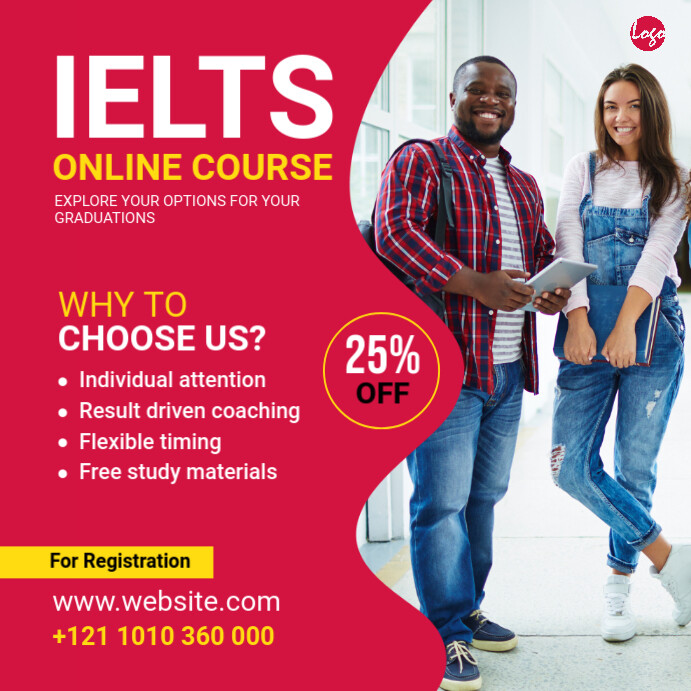 IELTS Online Course Ad Template | PosterMyWall