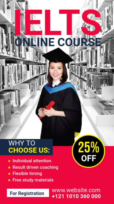 IELTS Online Course Ad Template | PosterMyWall