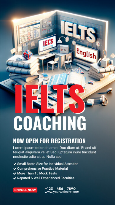 IELTS Online Course Instagram Story Template | PosterMyWall