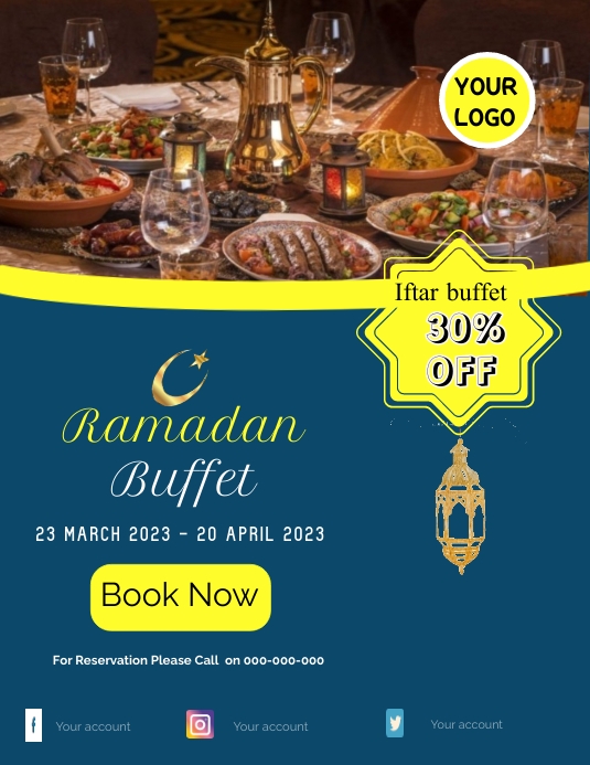 Iftar buffet flyer Template | PosterMyWall