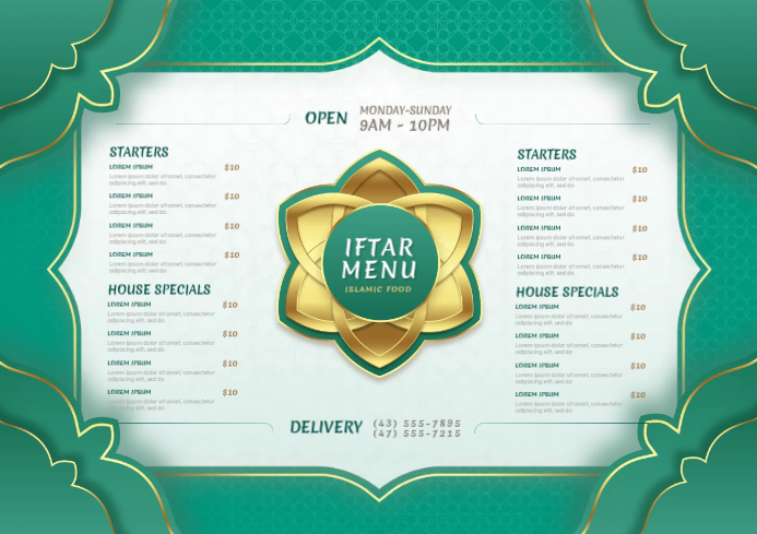 Iftar Celebration Menu Template | PosterMyWall