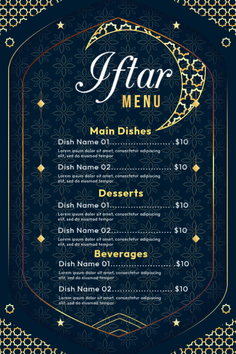 Iftar Event Menu Design Template | PosterMyWall