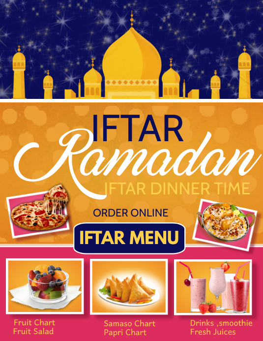 Copy of Iftar menu, Ramadan flyers,Chand raat | PosterMyWall