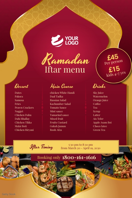 Iftar Menu Buffet Design Ramadan Poster | PosterMyWall