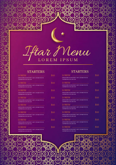 Iftar Menu Celebration Design Template | PosterMyWall