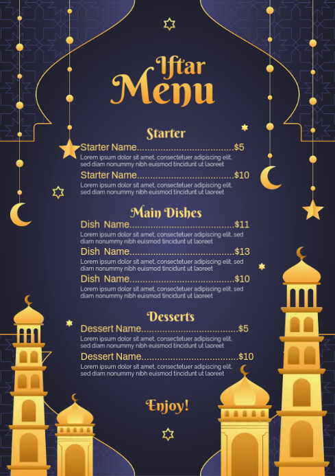 iftar menu design Template | PosterMyWall