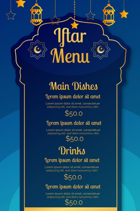 Iftar Menu Design Template | PosterMyWall