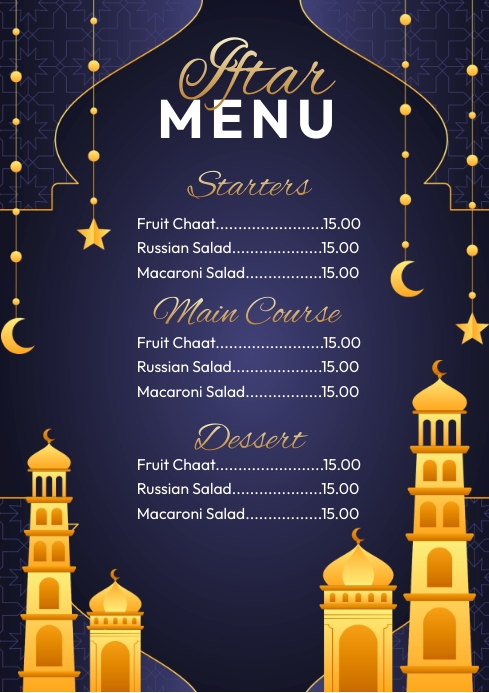 Iftar Menu Template | PosterMyWall
