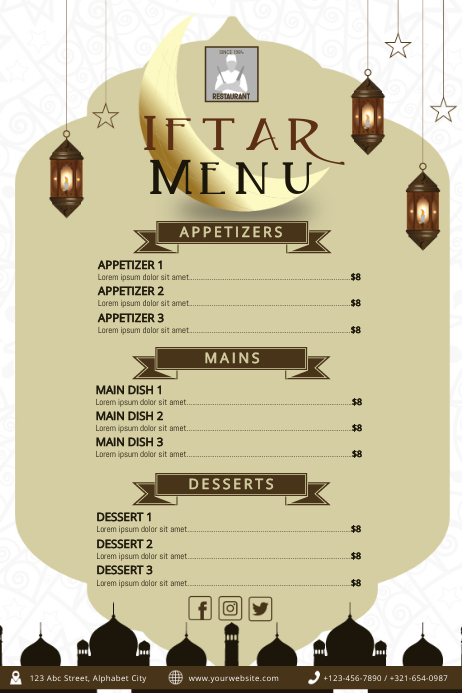 Copy of Iftar Menu | PosterMyWall
