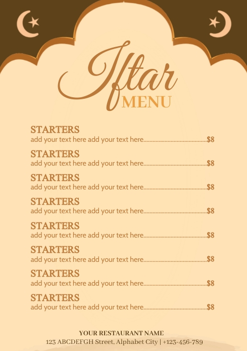 Iftar Menu Template | PosterMyWall