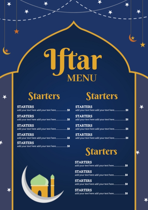 Iftar Menu Template | PosterMyWall