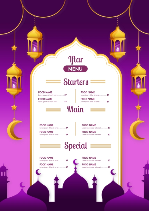 Iftar Menu Template | PosterMyWall