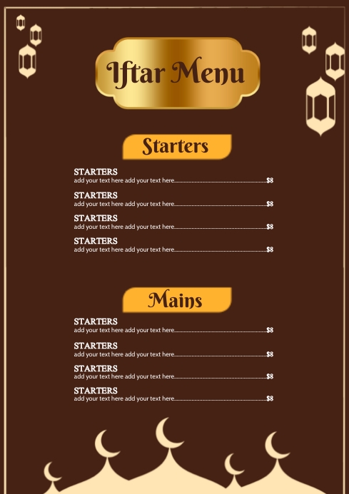 Copy of Iftar Menu Template | PosterMyWall