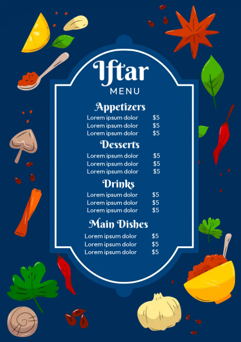 Iftar Menu Templates | PosterMyWall