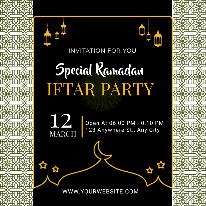 Iftar Party Invitation Template | PosterMyWall