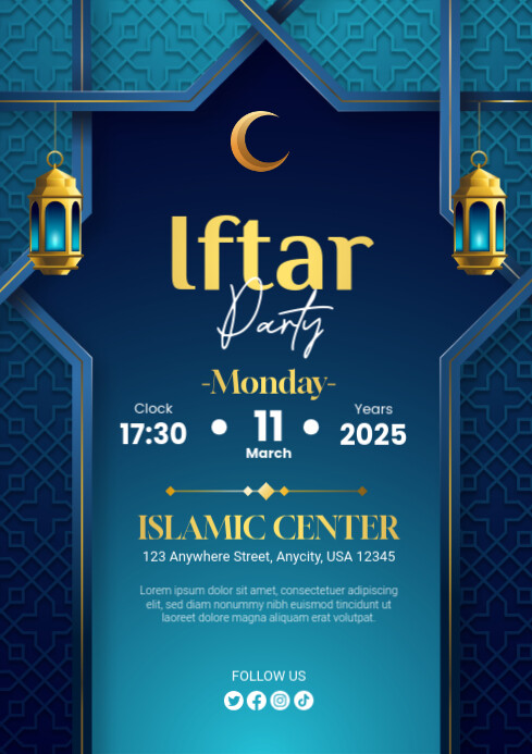 Iftar Ramadan Party Event Poster Template | PosterMyWall