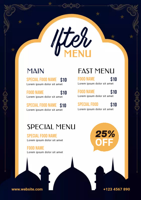 Ifter Food Menu Design Template | PosterMyWall
