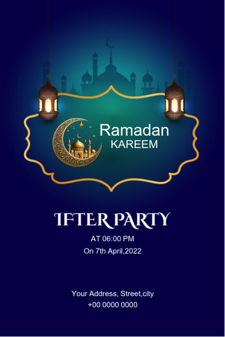 Ifter Party Banner 4' × 6' Template | PosterMyWall