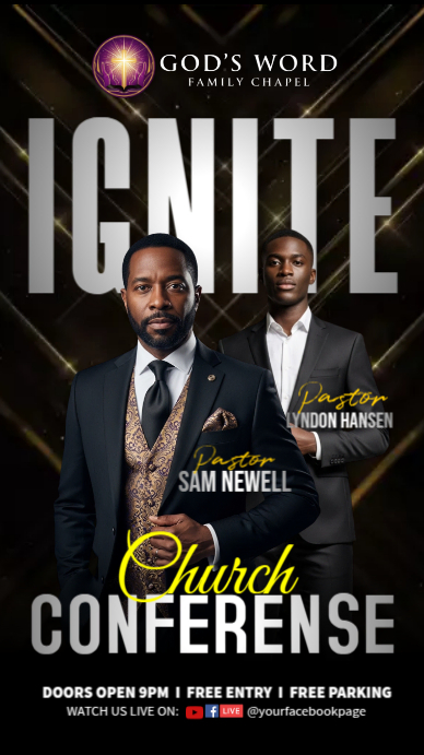 Ignite Church Conference Template | PosterMyWall