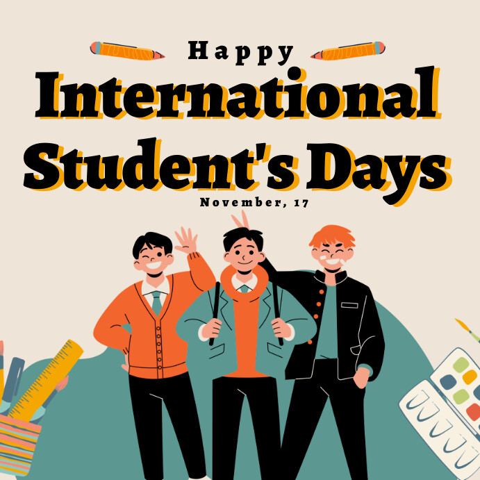 Illustration International Student's Day Template | PosterMyWall