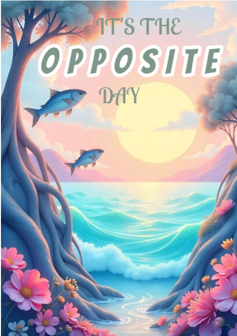Illustrative "happy Opposite Day – Embrace The Fun Of Reversals!" A4 ...