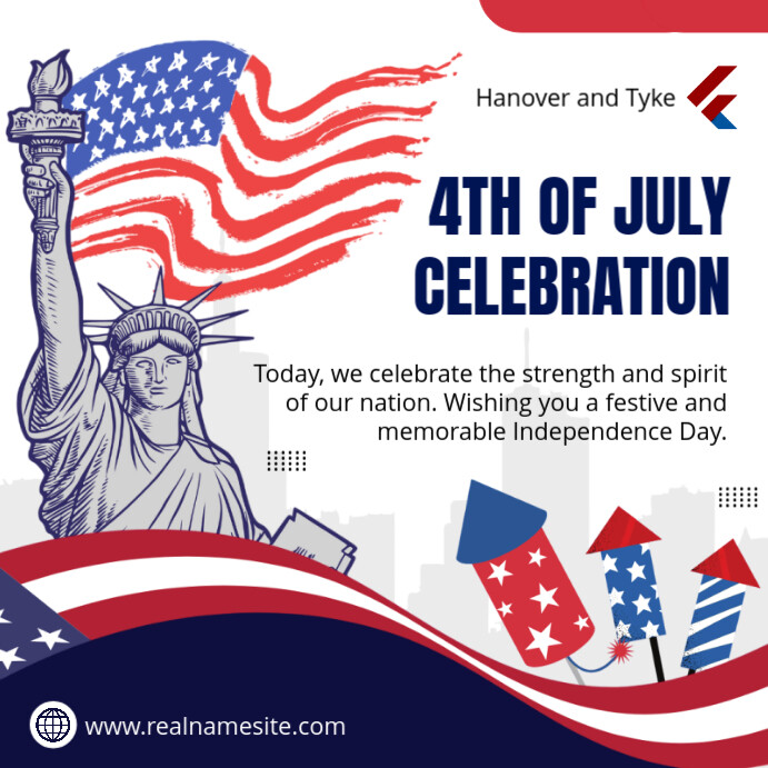 Illustrative 4th Of July Instagram Post Templat | PosterMyWall