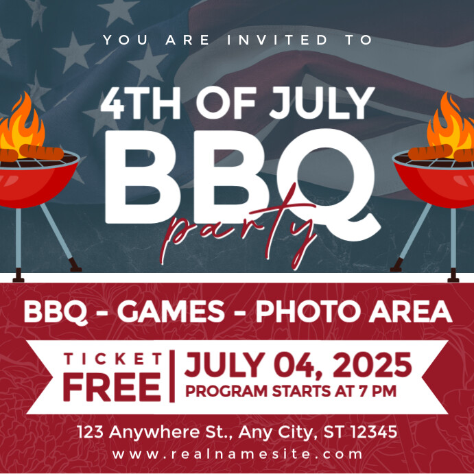 Illustrative 4th Of July Instagram Post Template | PosterMyWall