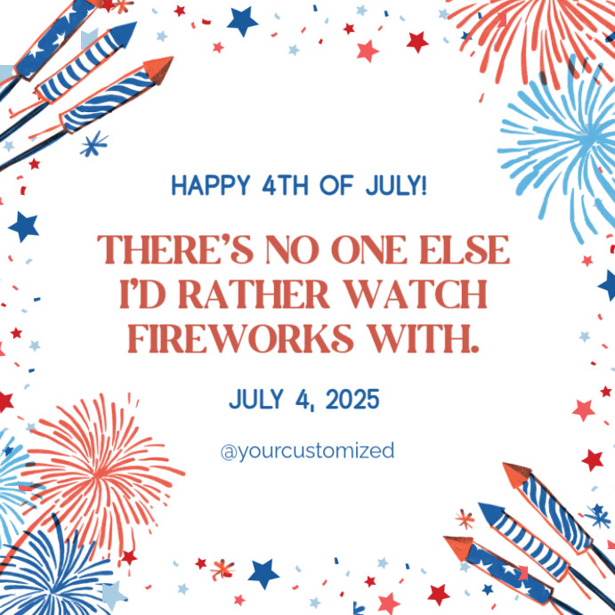 Illustrative 4th Of July Instagram Post Template | PosterMyWall