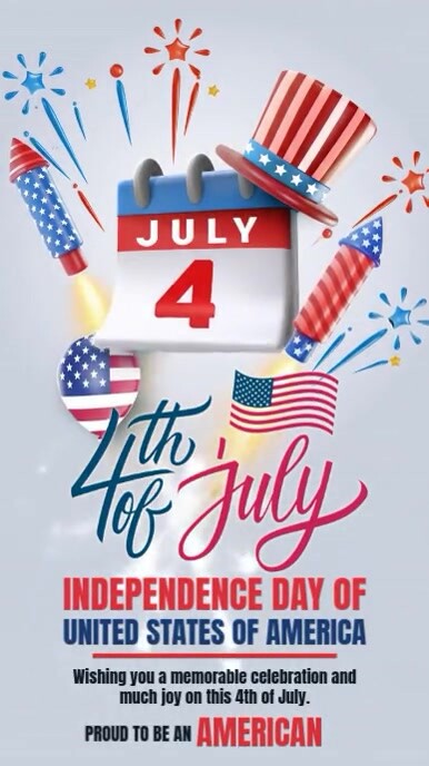 Illustrative 4th Of July Instagram Reel Template | PosterMyWall