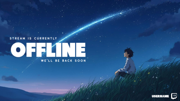 Illustrative Alone Star Boy Twitch Overlay Template | PosterMyWall