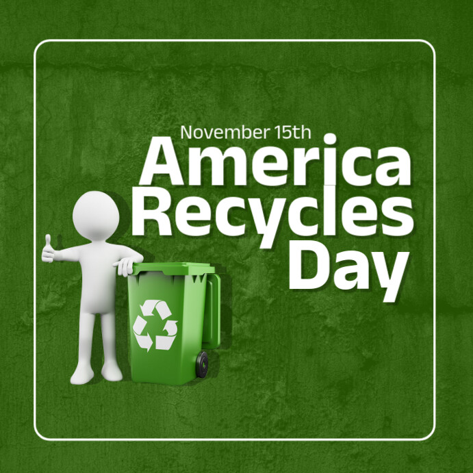 Illustrative America Recycles Day Instagram Post Template | PosterMyWall