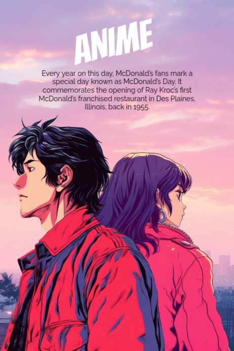 Illustrative Anime Day Poster Template | PosterMyWall