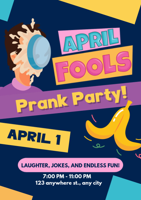 Copy of Illustrative April Fool's Prank Party A4 | PosterMyWall